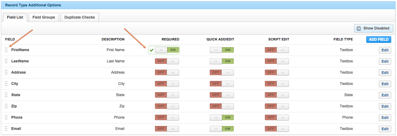 ClickPoint New Features: Edit Record Type